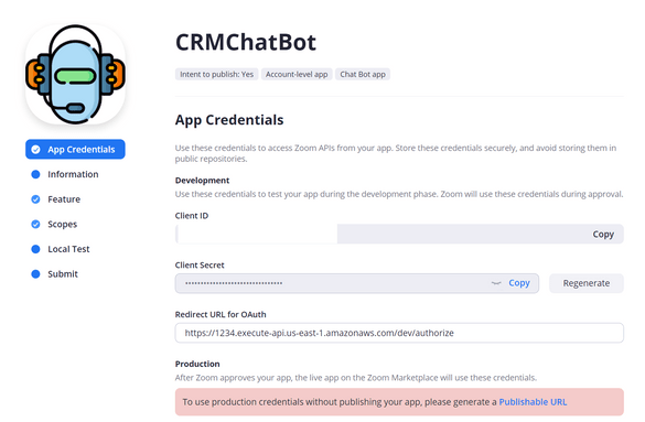 A Zoom bot for a CRM application using AWS Lambda and Deployed via Jenkins